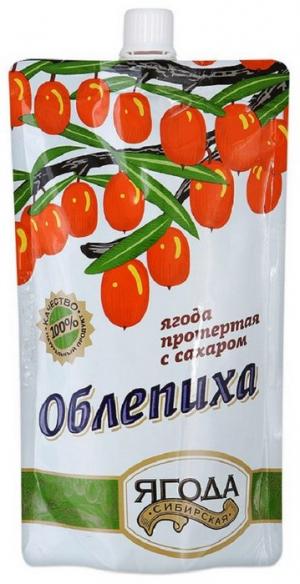Купить Сибирская Ягода протертая облепиха на сахаре 280г в Москве: цена ...