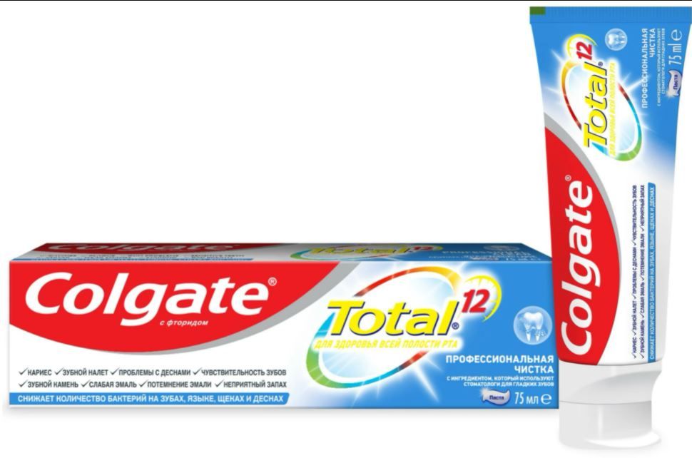 Купить зубную пасту-гель Colgate Total 12 профессиональная чистка 75мл ...